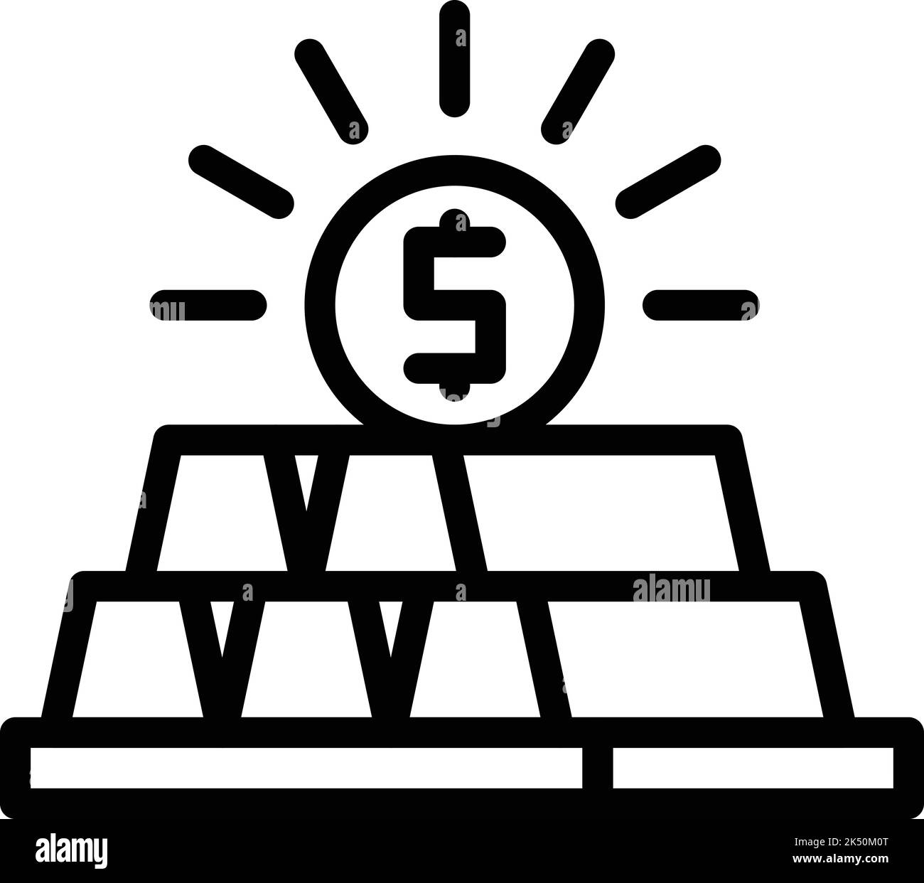 Gold bars icon outline vector. Income free. Coin dream Stock Vector ...