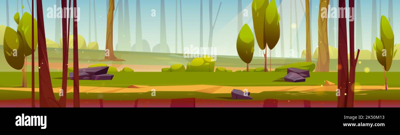 Game ground texture of road in forest. Game level scene with summer ...