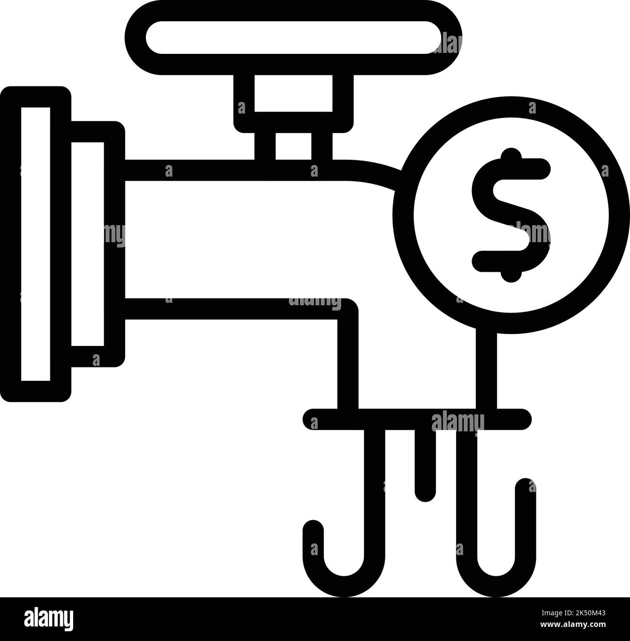 Money income tap icon outline vector. Passive freedom. Coin debt Stock ...