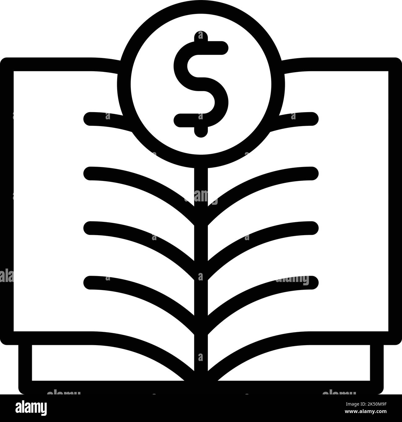 Investor book icon outline vector. Passive money. Dream coin Stock ...