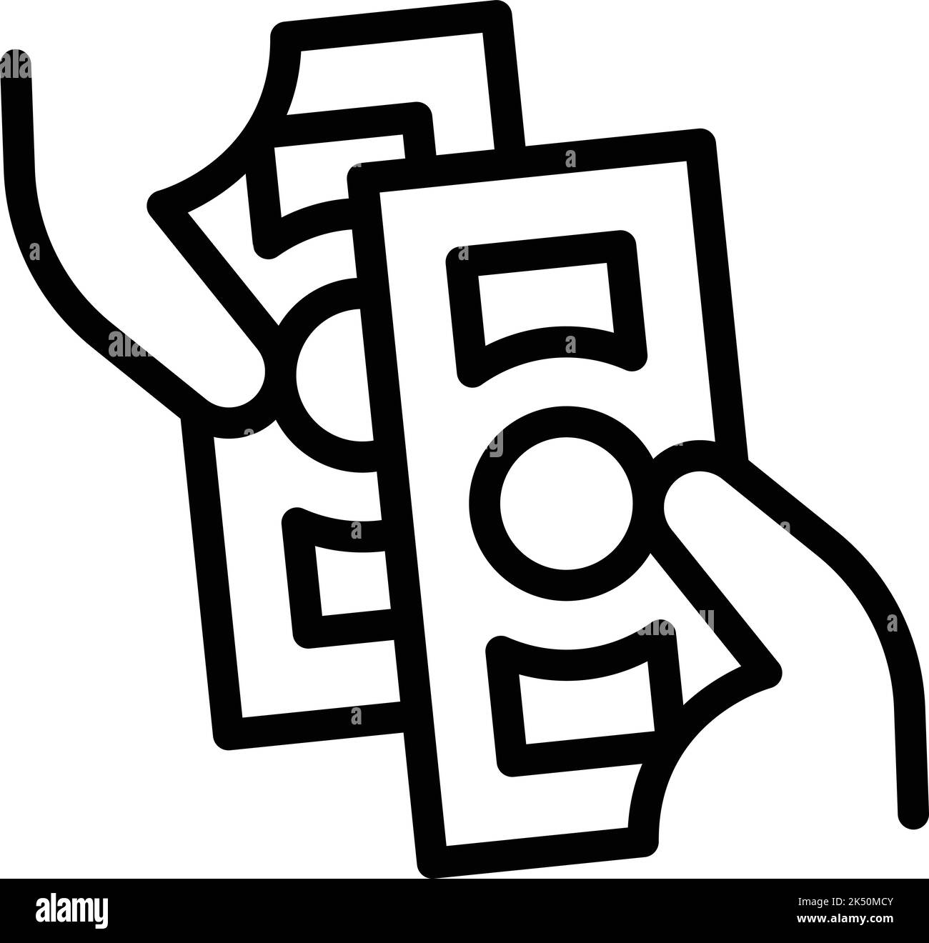 Money cash icon outline vector. Financial freedom. Work income Stock ...