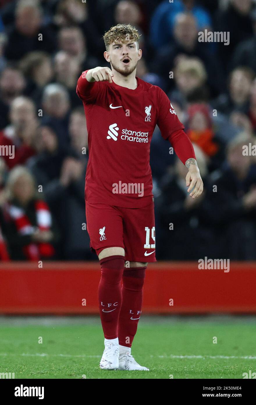Liverpool, UK. 4th Oct, 2022. Harvey Elliott of Liverpool during the ...
