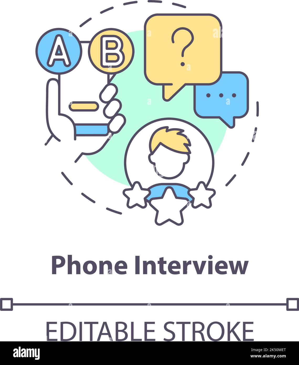 Phone interview concept icon Stock Vector Image & Art - Alamy