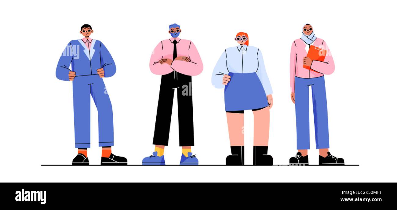 Multiracial business team, diverse characters workers. Diverse people ...