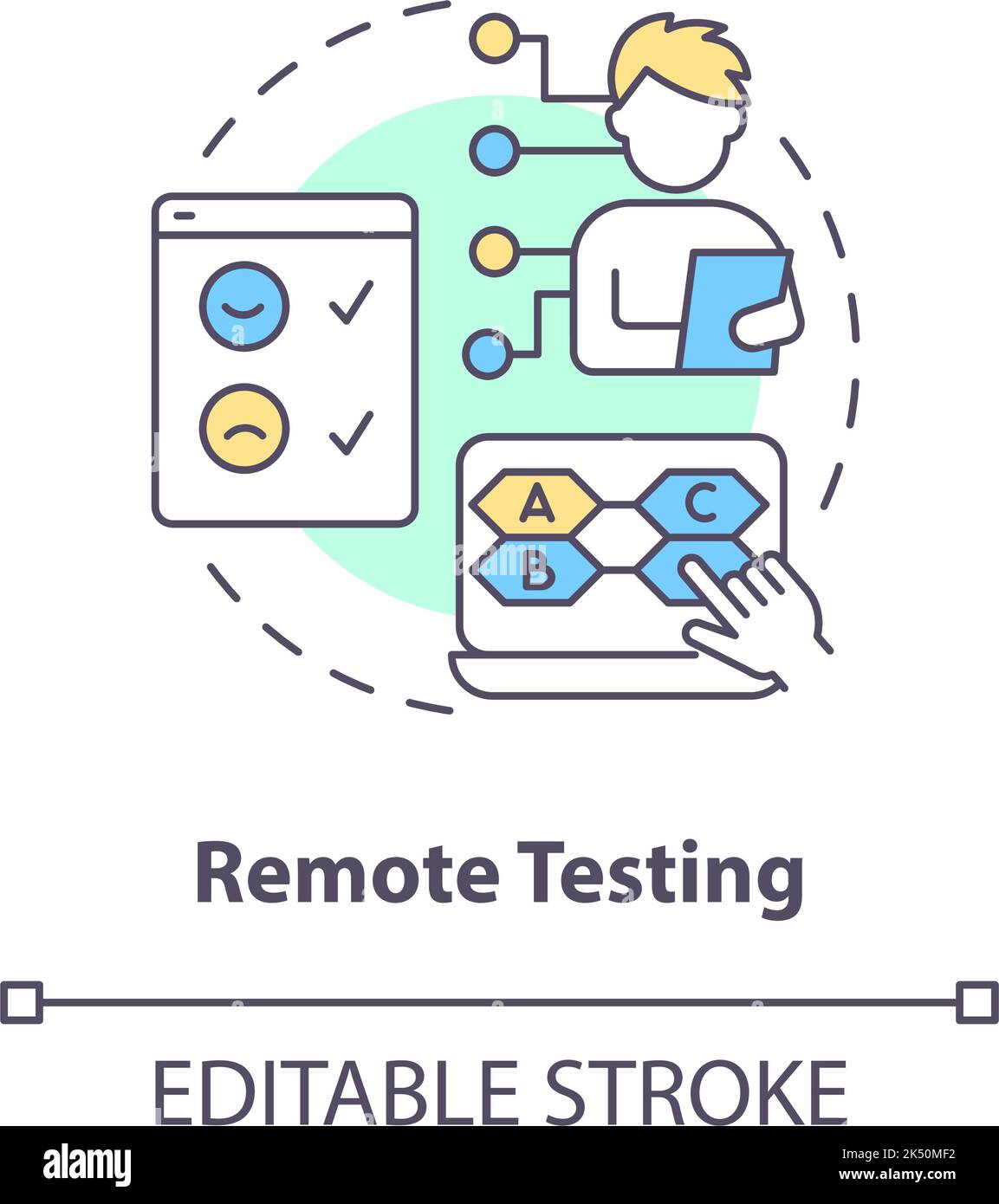 Remote testing concept icon Stock Vector Image & Art - Alamy