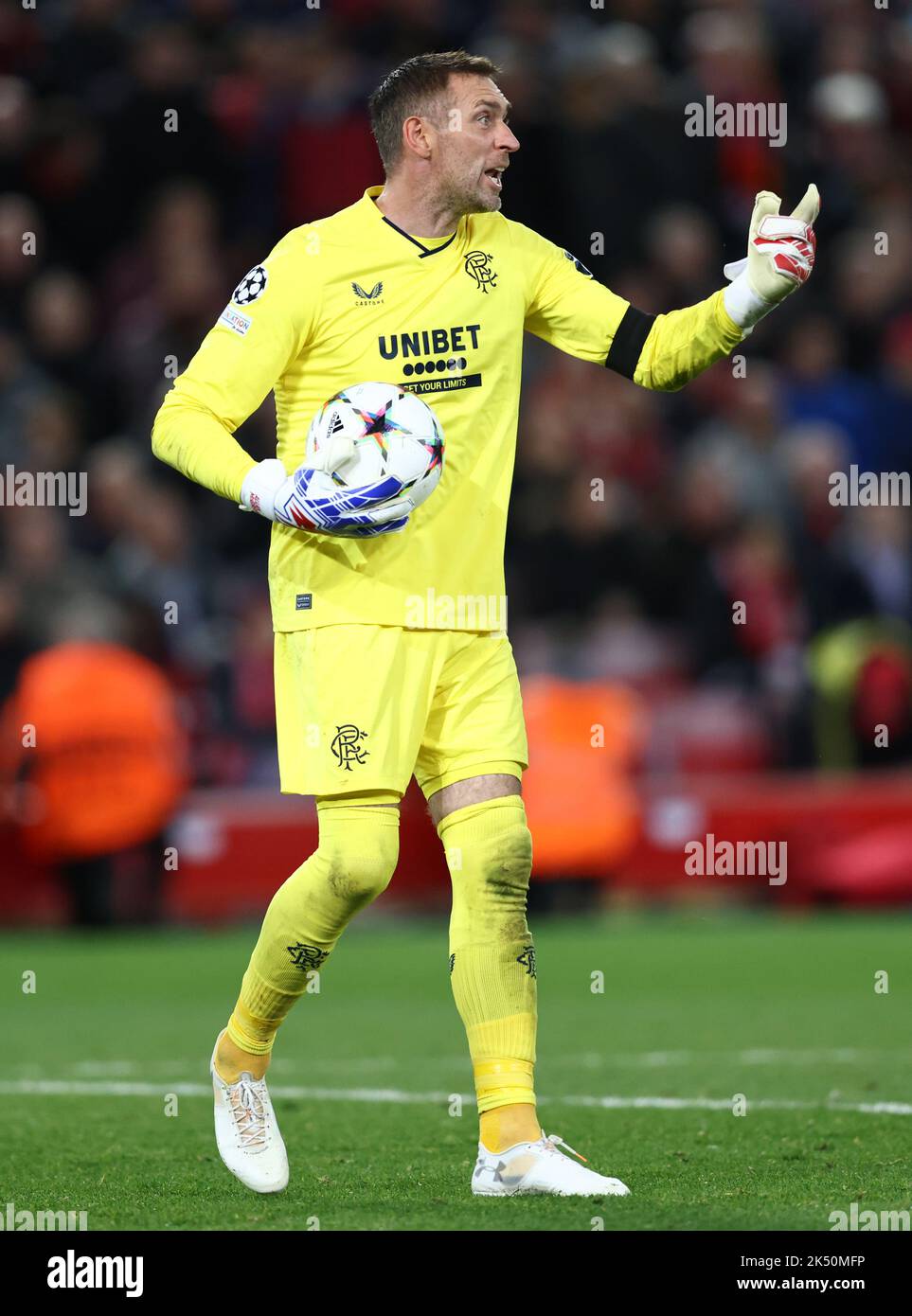 Liverpool, UK. 4th Oct, 2022. Allan McGregor of Rangers during the UEFA ...