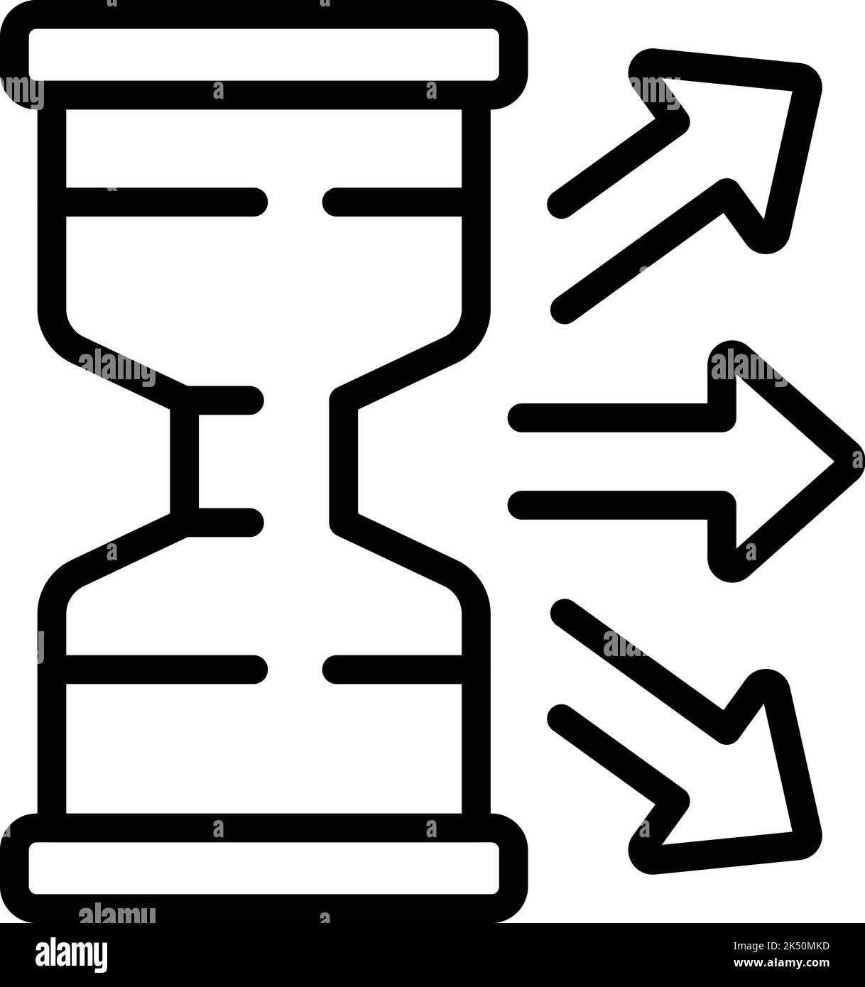 Productivity hourglass icon outline vector. Business team. Work time ...