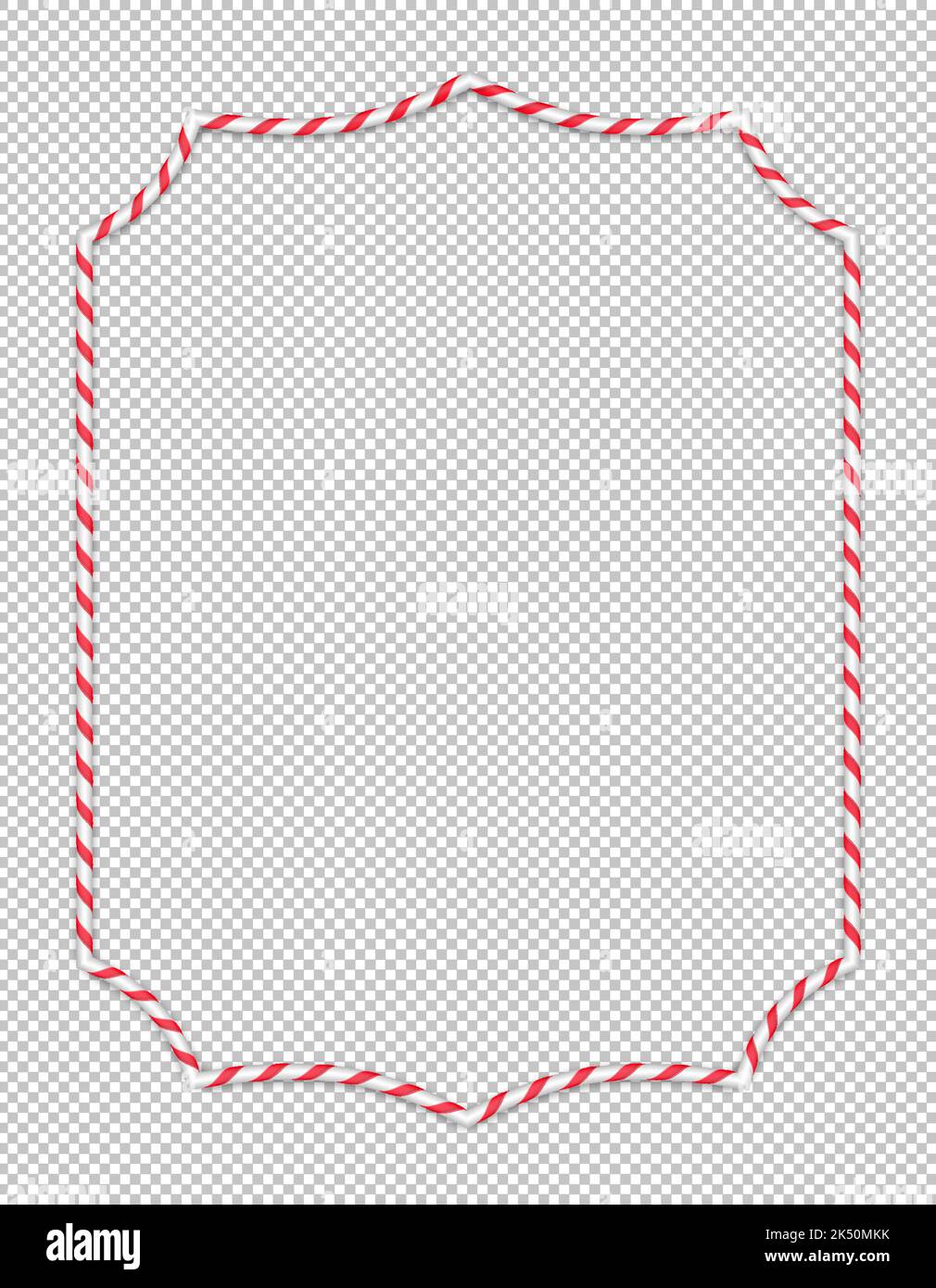 Candy realistic frame on transparent background. Christmas frame for ...