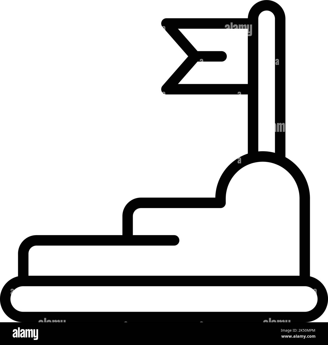 Target task flag icon outline vector. Work time. Business team Stock ...