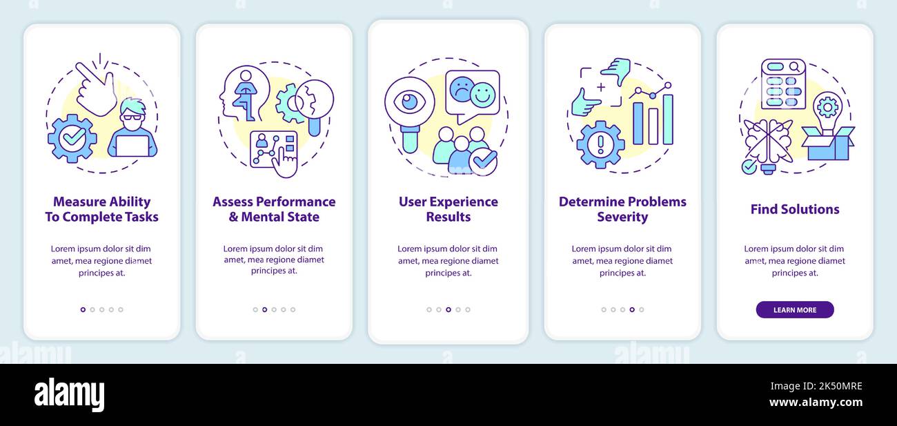 Usability Test Goals Onboarding Mobile App Screen Stock Vector Image And Art Alamy