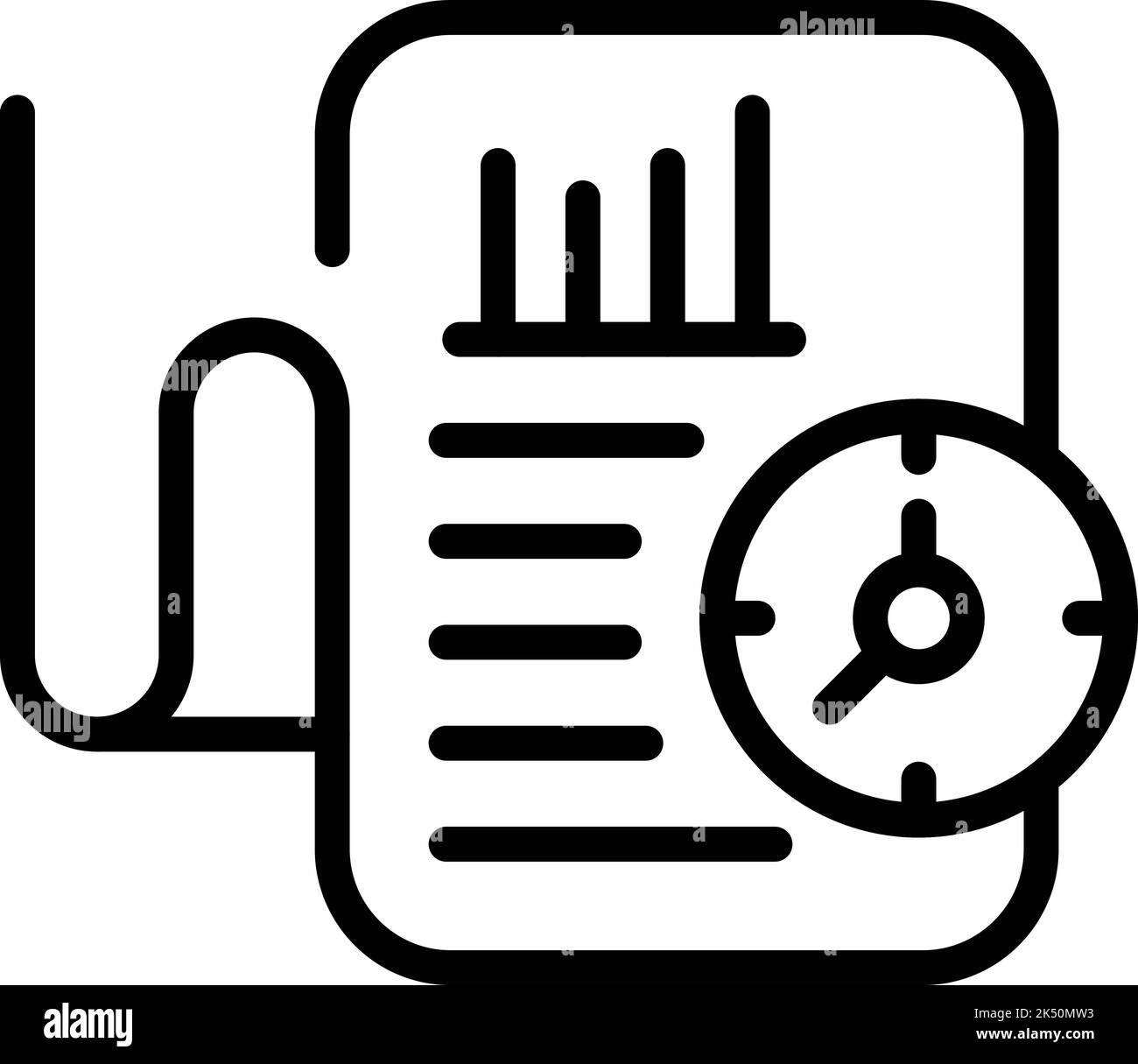 Productivity paper icon outline vector. Work time. Clock people Stock ...