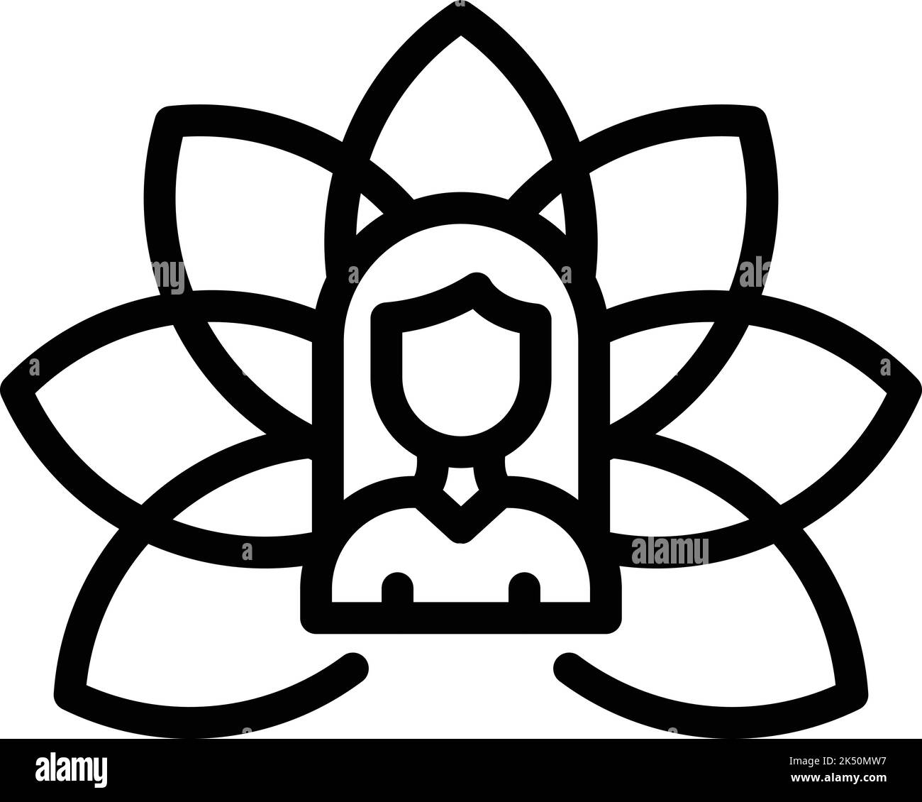 Lotus relax icon outline vector. Mind health. Balance energy Stock ...