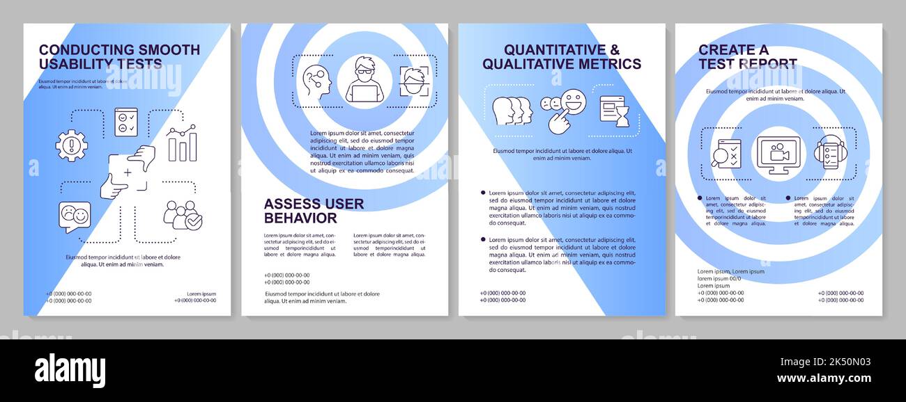 Usability Testing Session Process Blue Gradient Brochure Template Stock