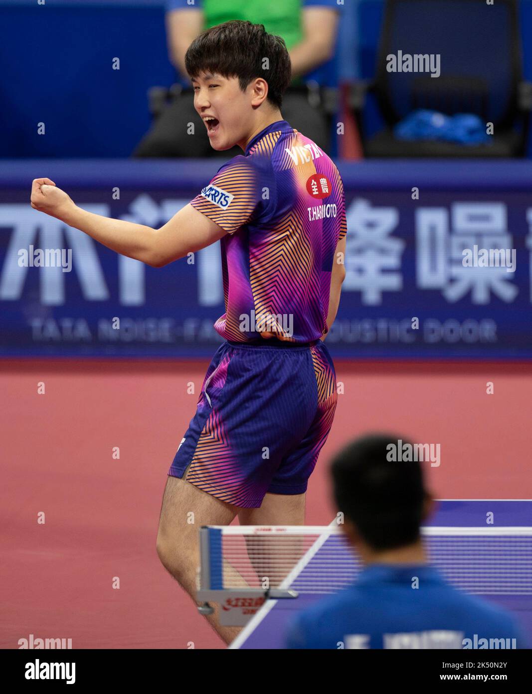CHENGDU, CHINA - OCTOBER 5, 2022 - Tomokazu Harimoto of Japan competes ...