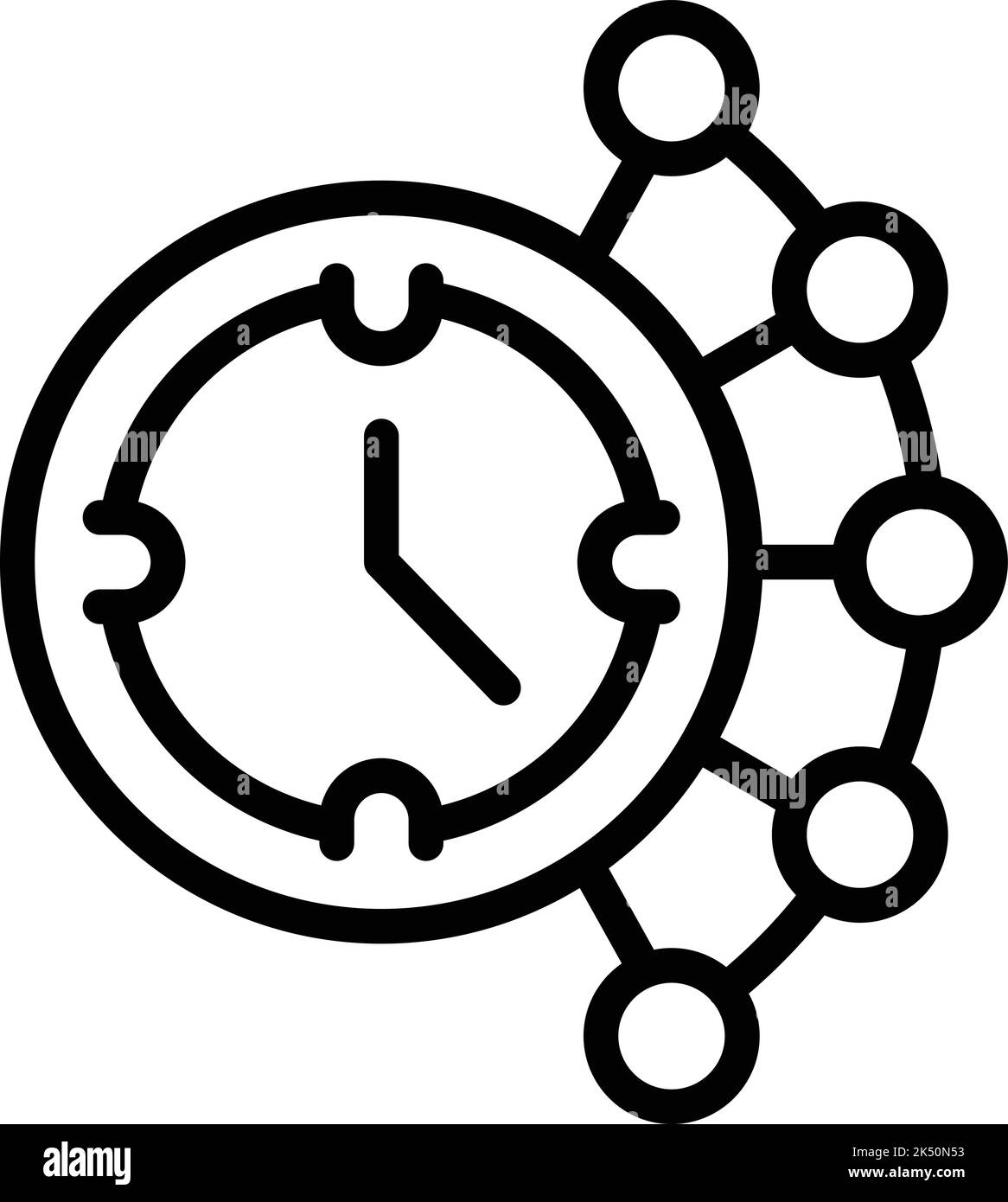 Task hour icon outline vector. Team company. Clock job Stock Vector ...