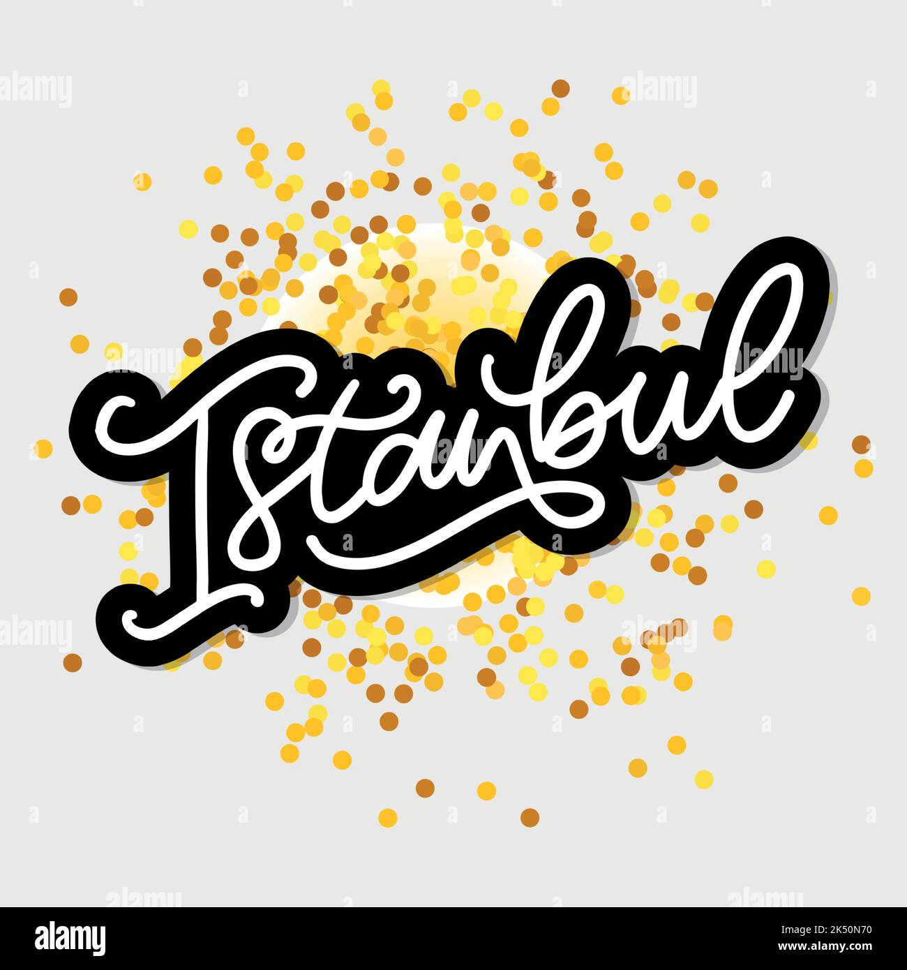Istanbul. Hand lettering. Vector logo of Istanbul in black color with ...