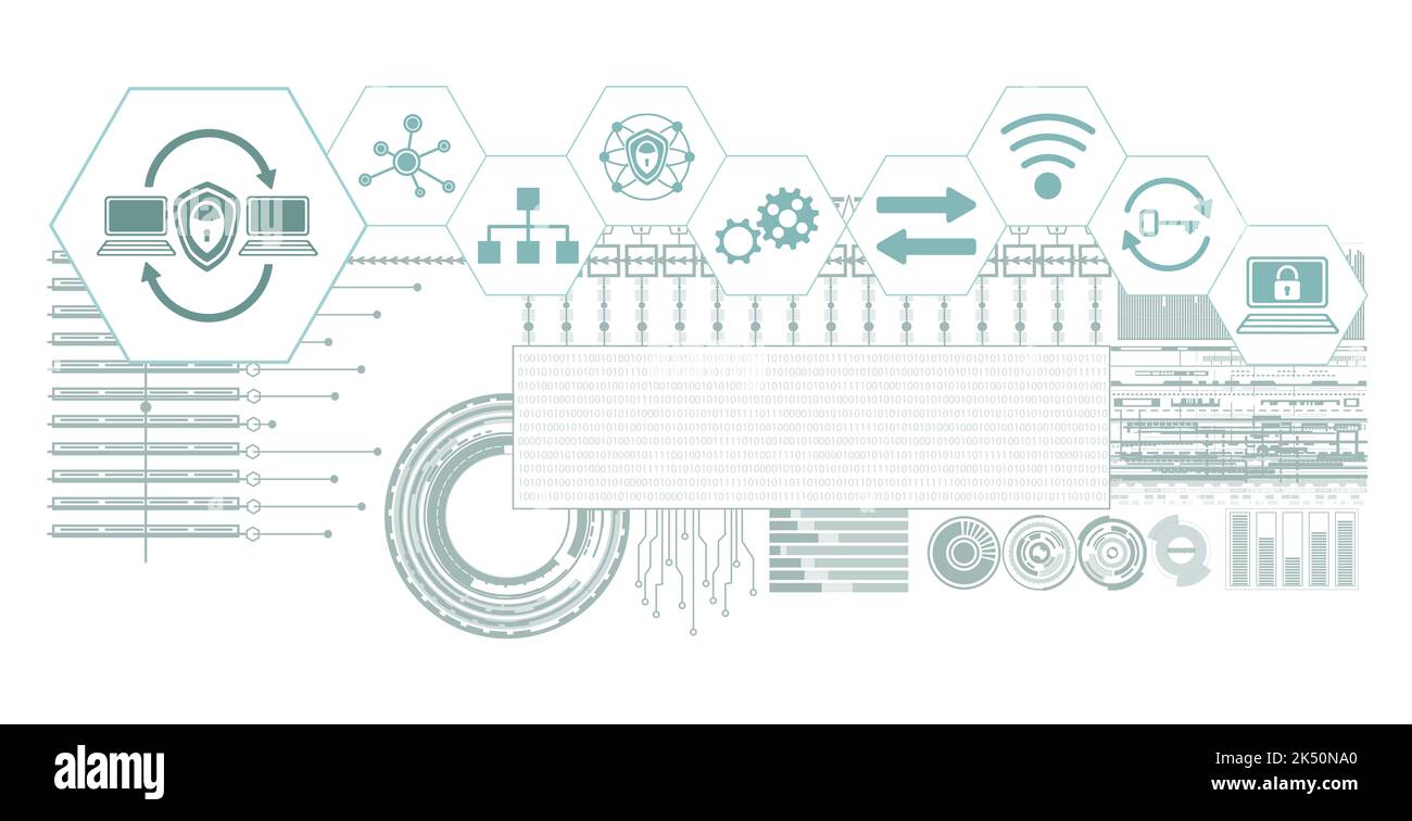 Concept of vpn with connected icons Stock Photo - Alamy