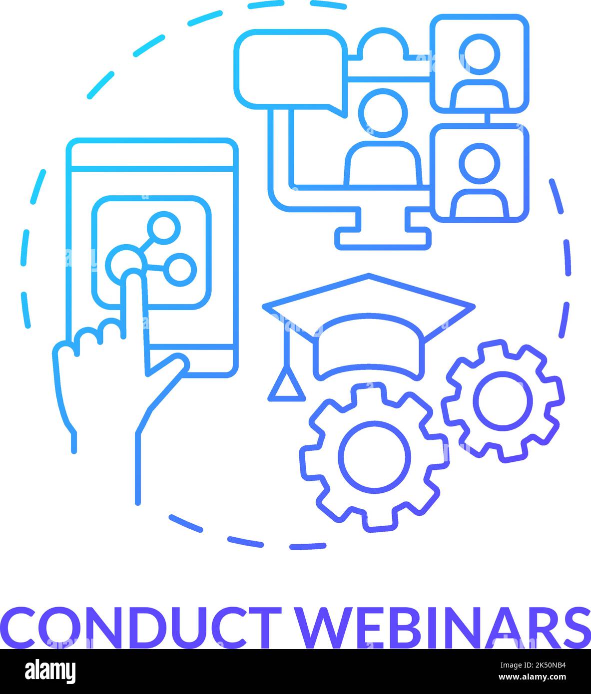 Conduct webinars blue gradient concept icon Stock Vector Image & Art ...