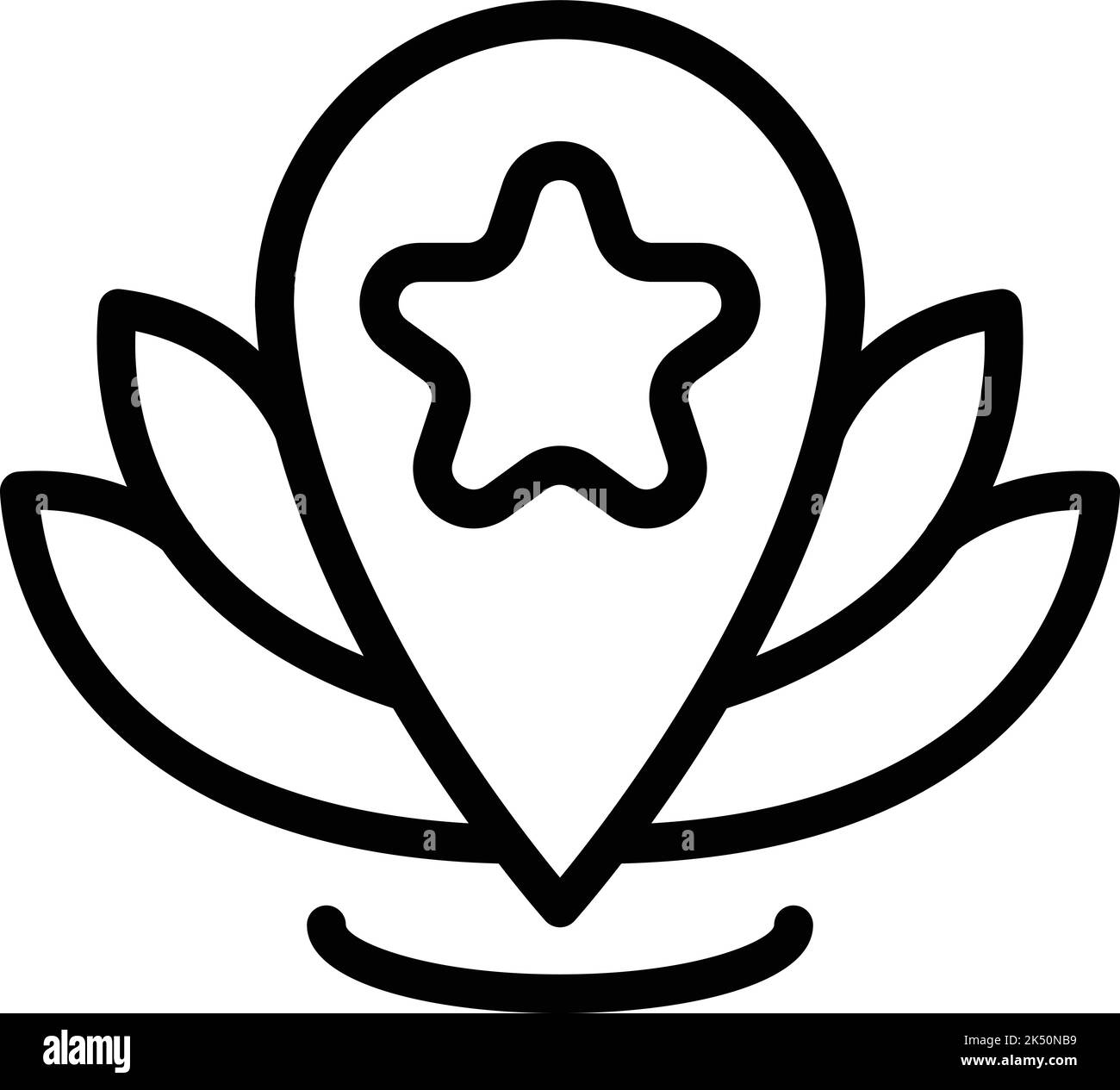 Lotus healing location icon outline vector. Yoga body. Mental benefits ...