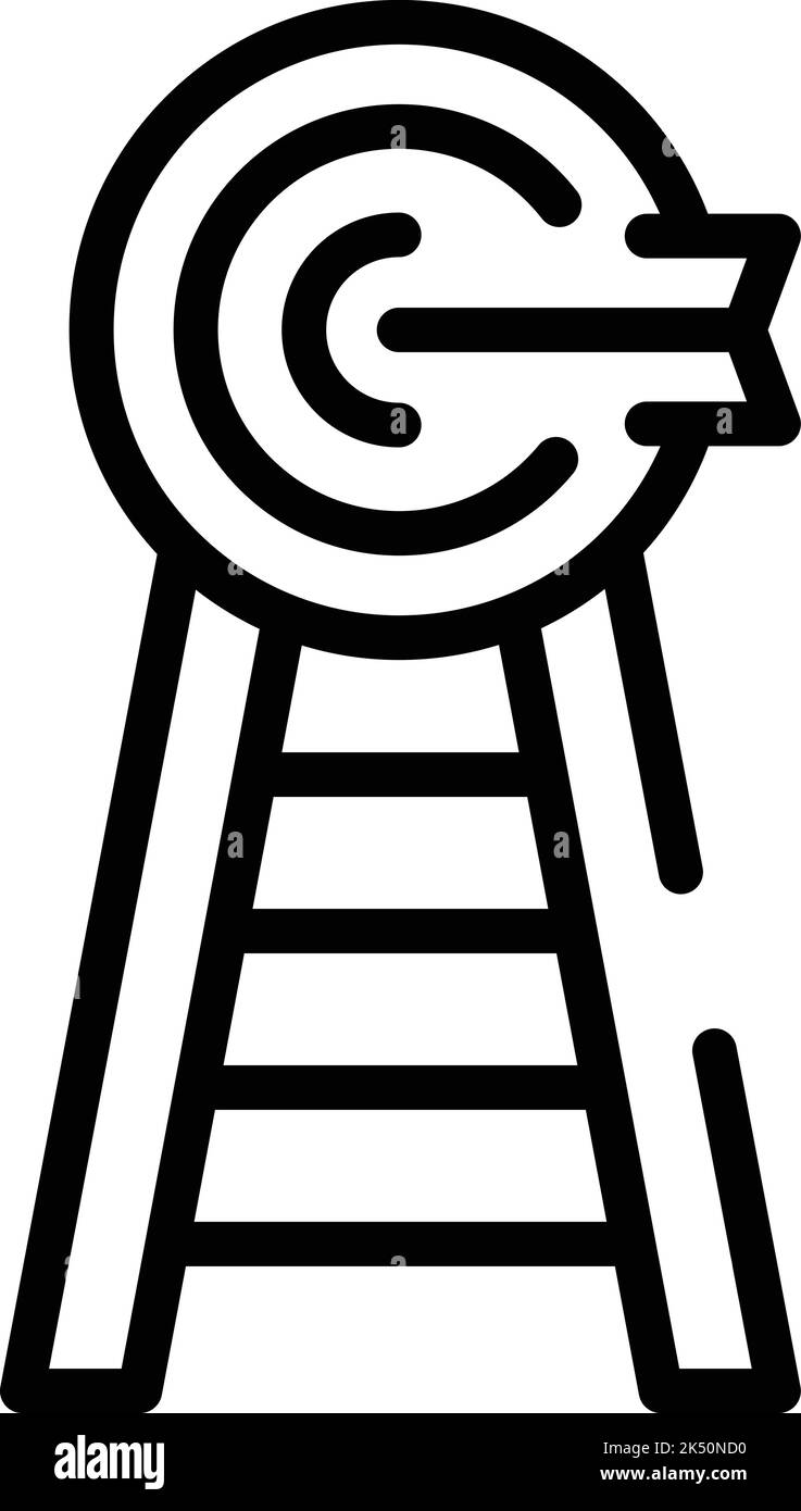 Target ladder icon outline vector. Skill level. Goal career Stock ...