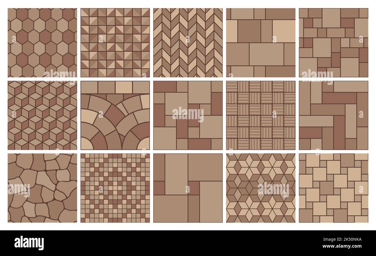 Stone pavement seamless pattern, street paving or floor tile, vector ...