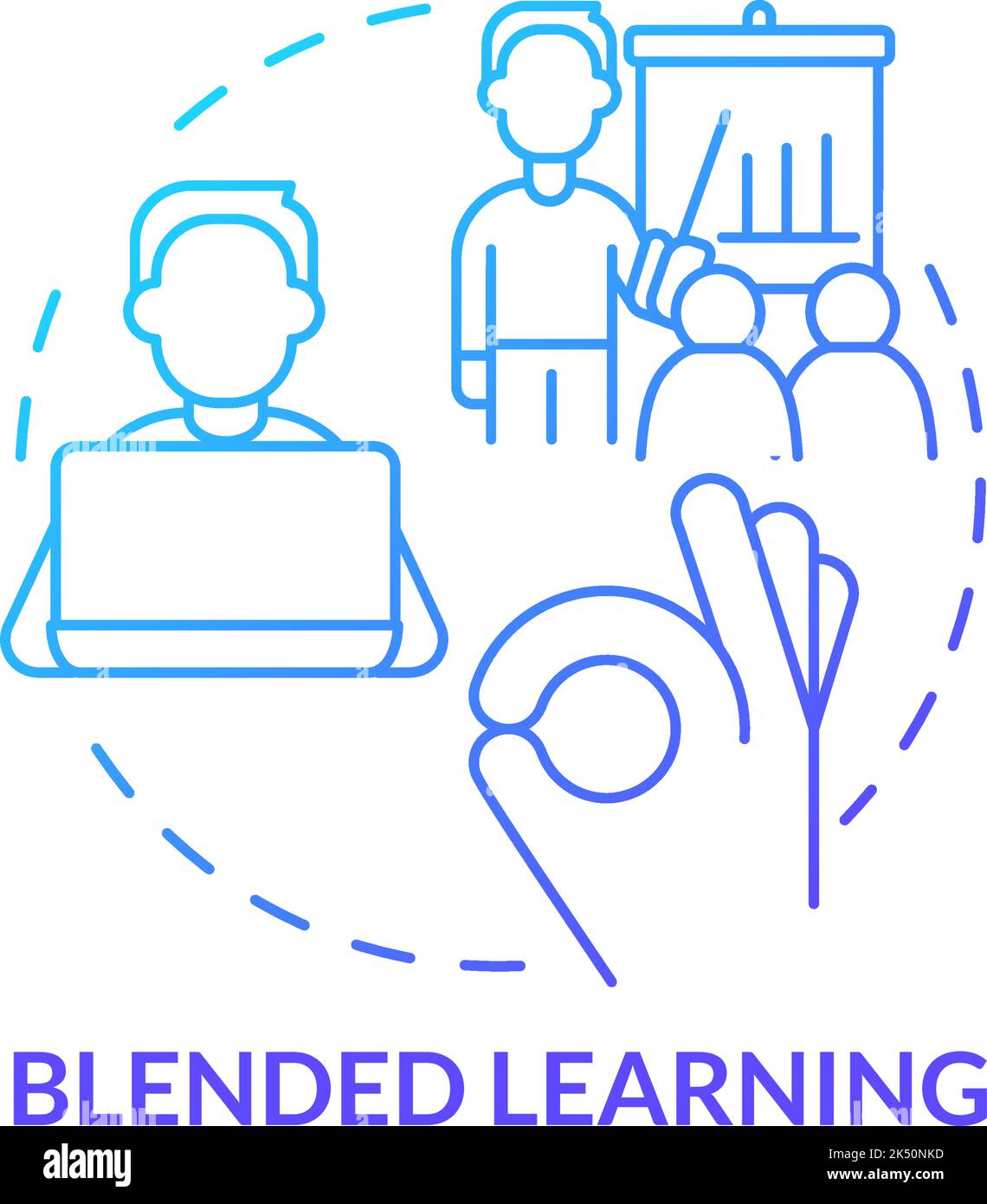 Blended learning blue gradient concept icon Stock Vector Image & Art ... Blended learning blue gradient concept icon Stock Vector Image & Art ...