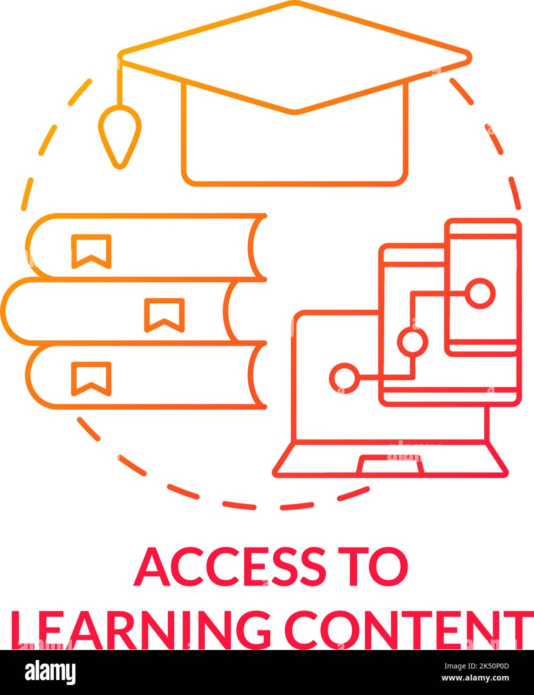 Access to learning content red gradient concept icon Stock Vector Image ...
