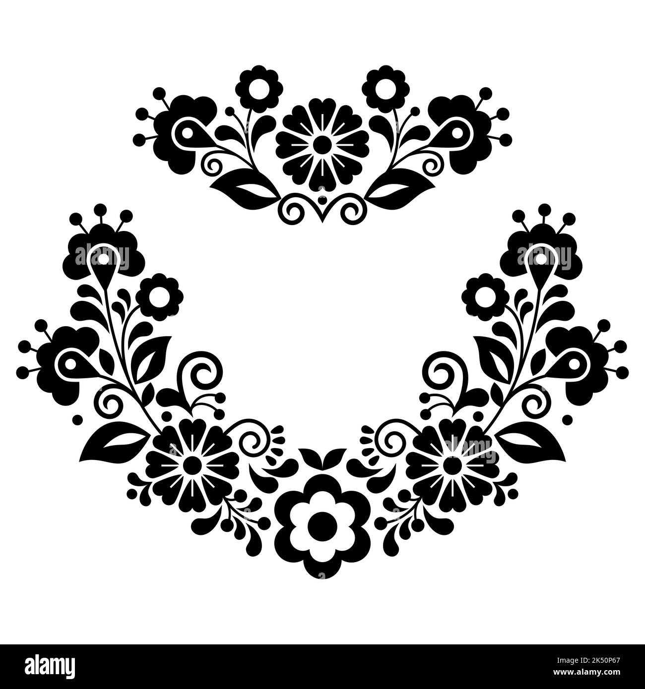 Collection decorative leaves monochrome Cut Out Stock Images & Pictures ...