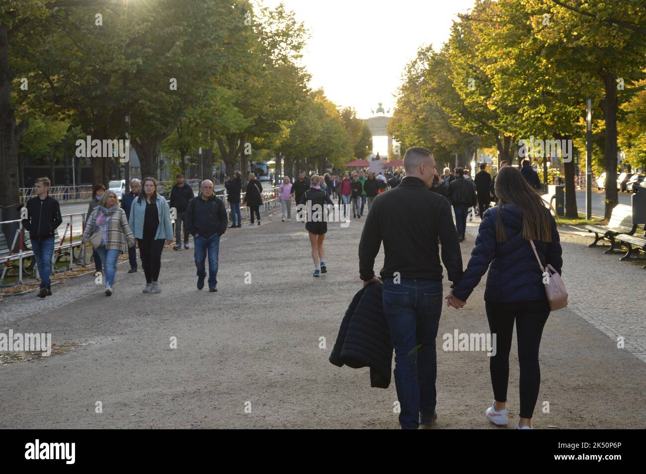Berlin, Germany - October 2, 2022 - Autumn - Unter den Linden boulevard ...
