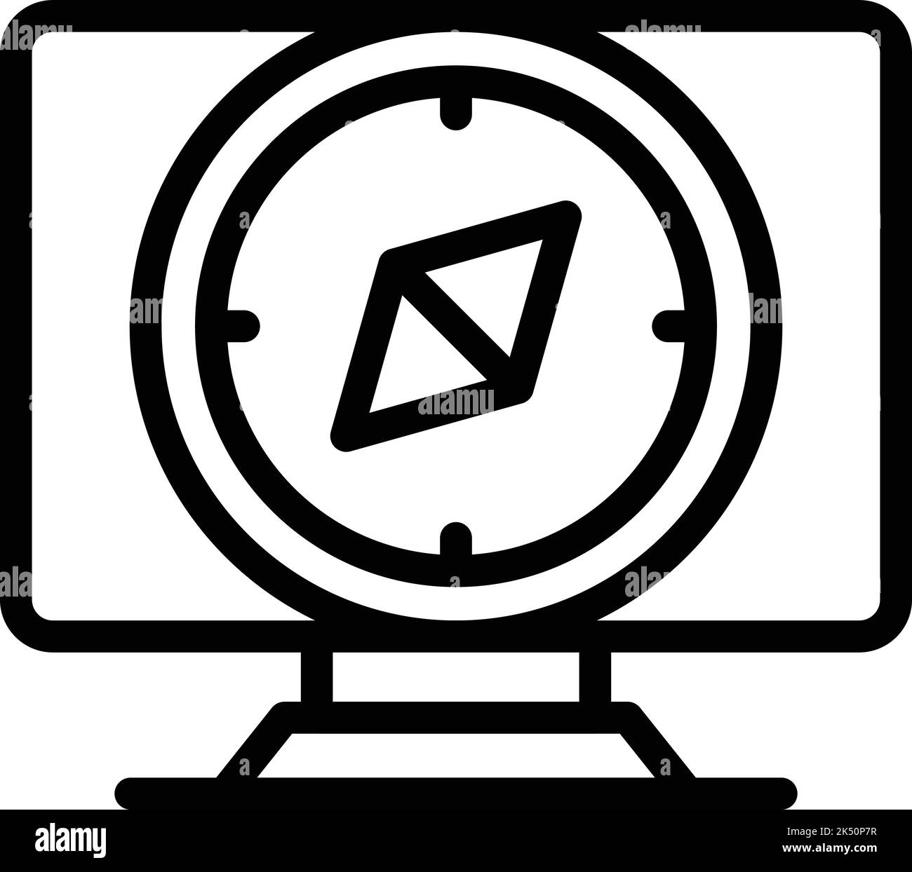 Integrity compass icon outline vector. Follow business. Honesty trust ...