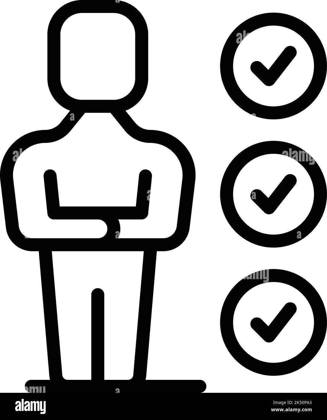 Person skill level icon outline vector. Training goal. Career capacity ...