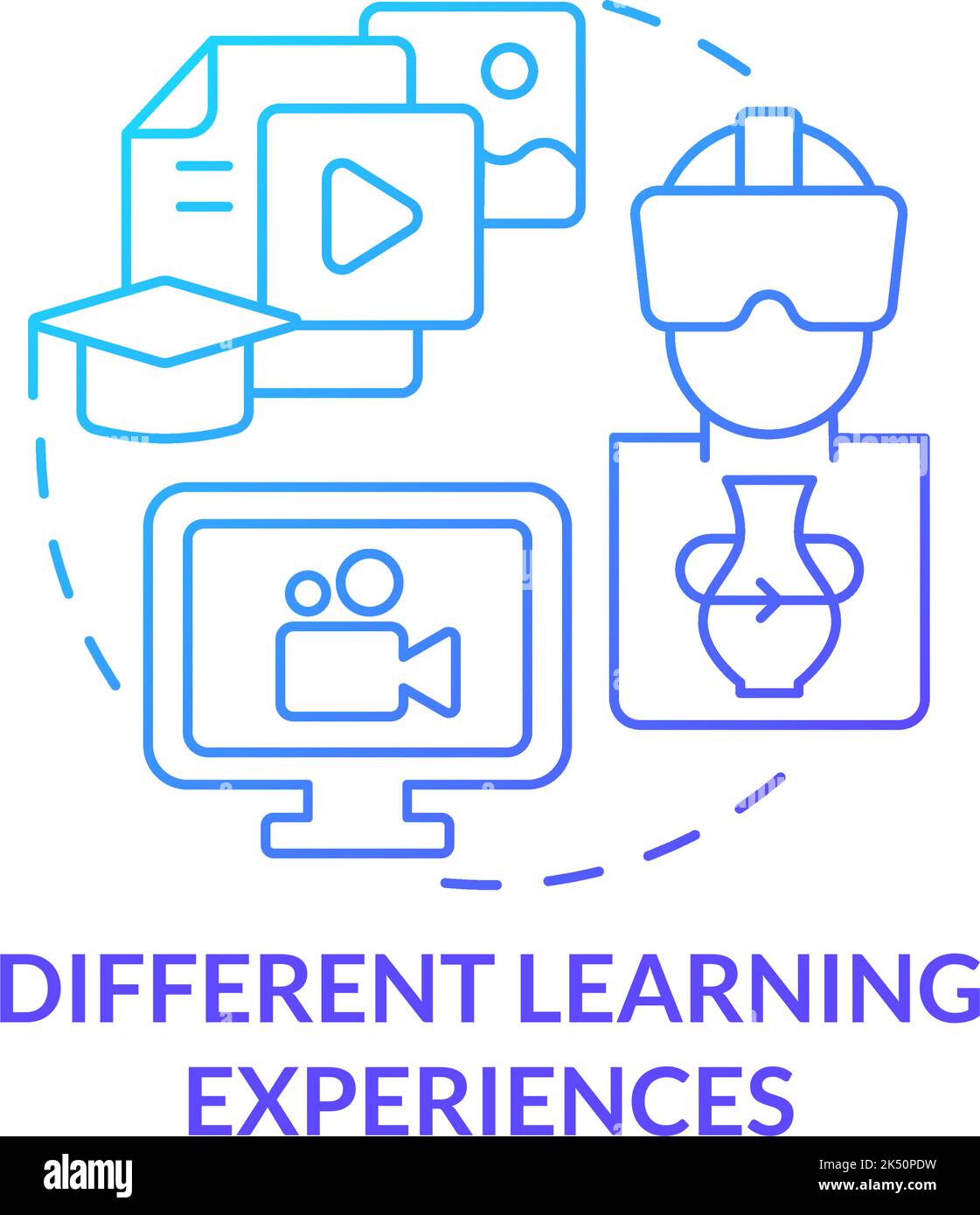 Different learning experiences blue gradient concept icon Stock Vector Image & Art - Alamy