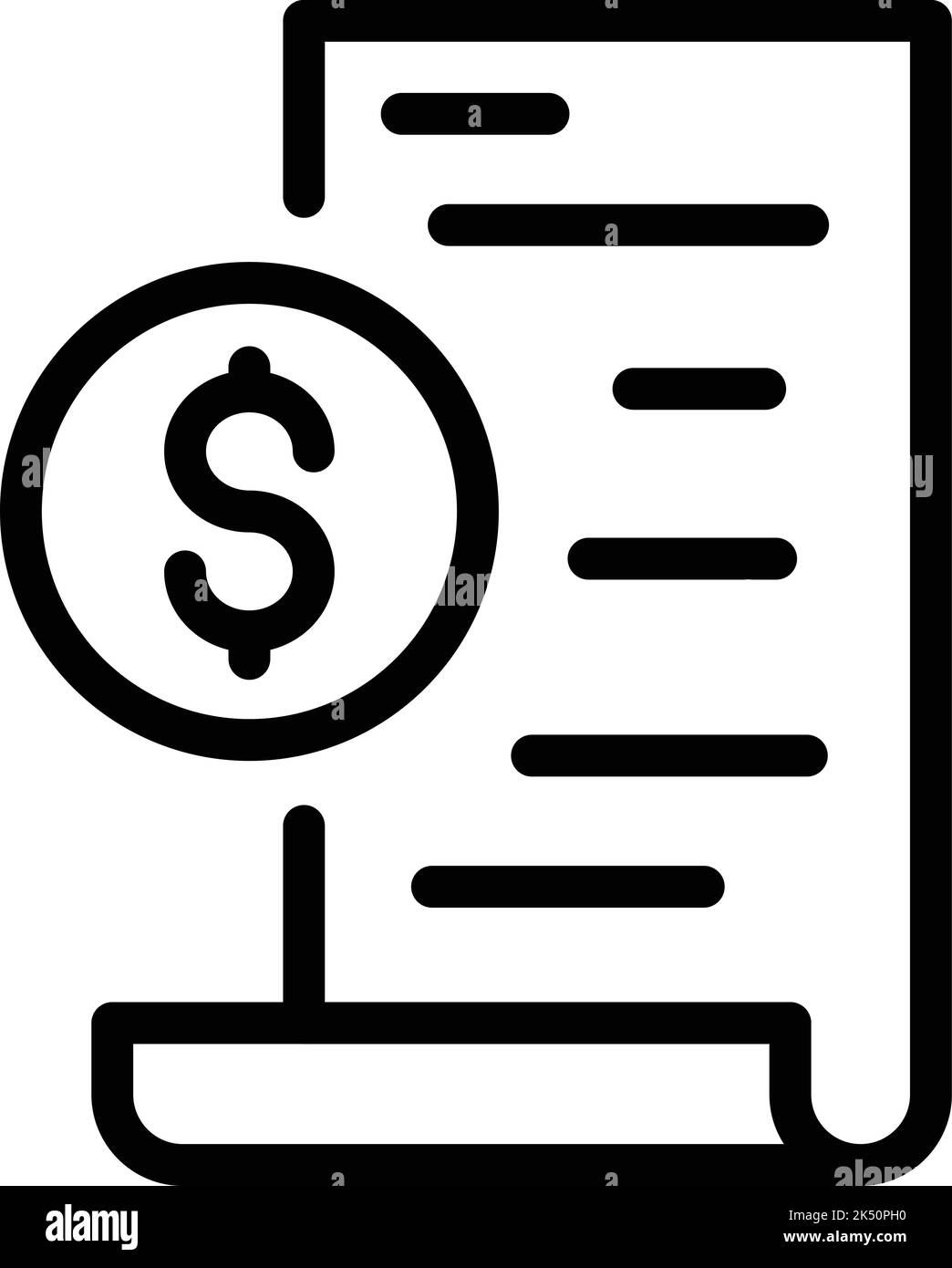 Bill paper icon outline vector. Making online money. Laptop bank Stock ...