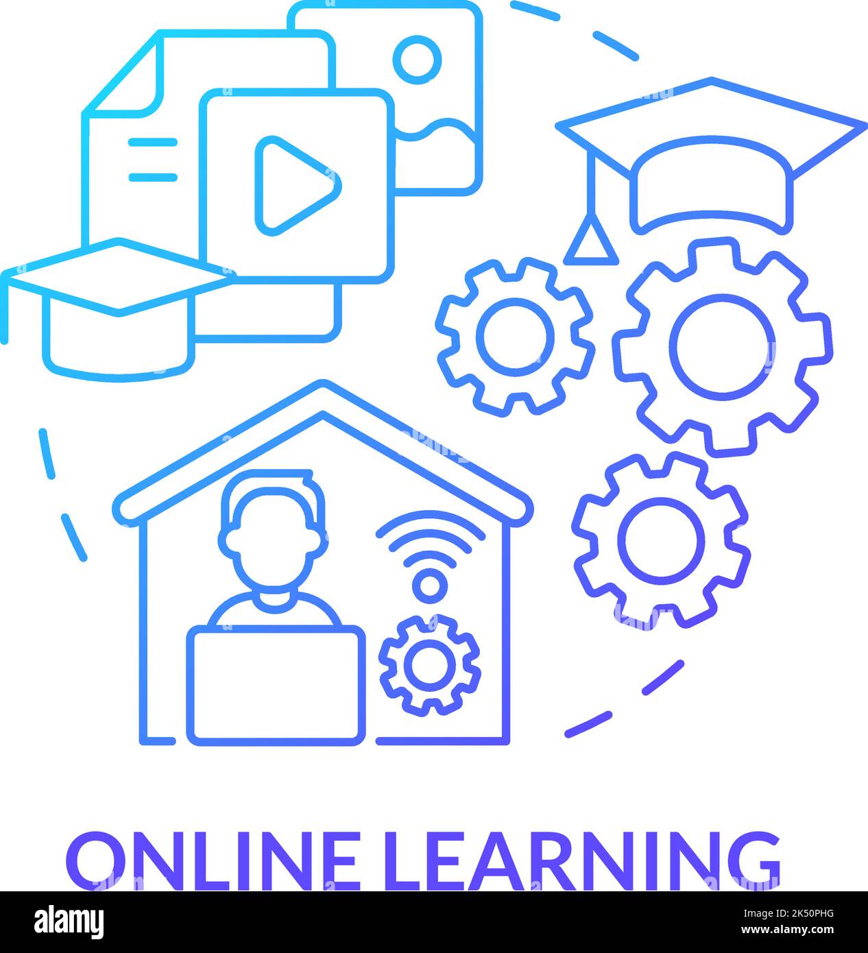 Online learning blue gradient concept icon Stock Vector Image & Art - Alamy