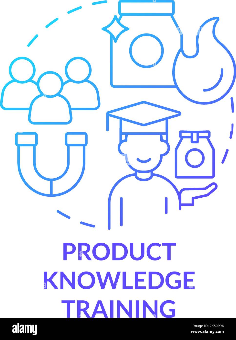 Product knowledge training blue gradient concept icon Stock Vector ...