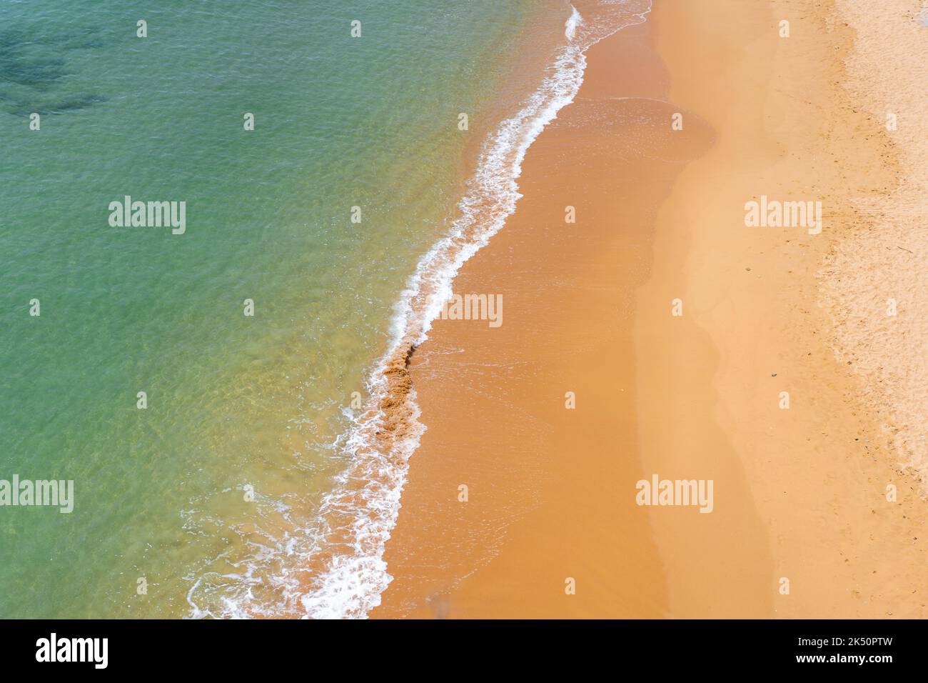 Aerial view of sea waves and sandy beach Atlantic ocean seashore Stock ...