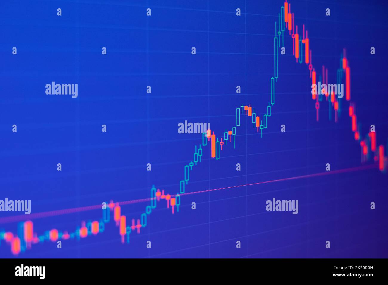 Stock market chart on blue background Stock Photo - Alamy