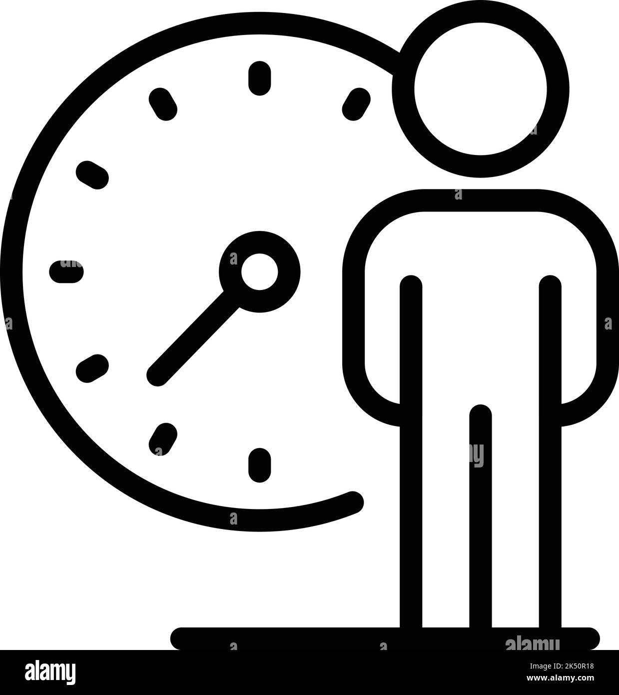 Time management icon outline vector. Core mission. Trust follow Stock ...