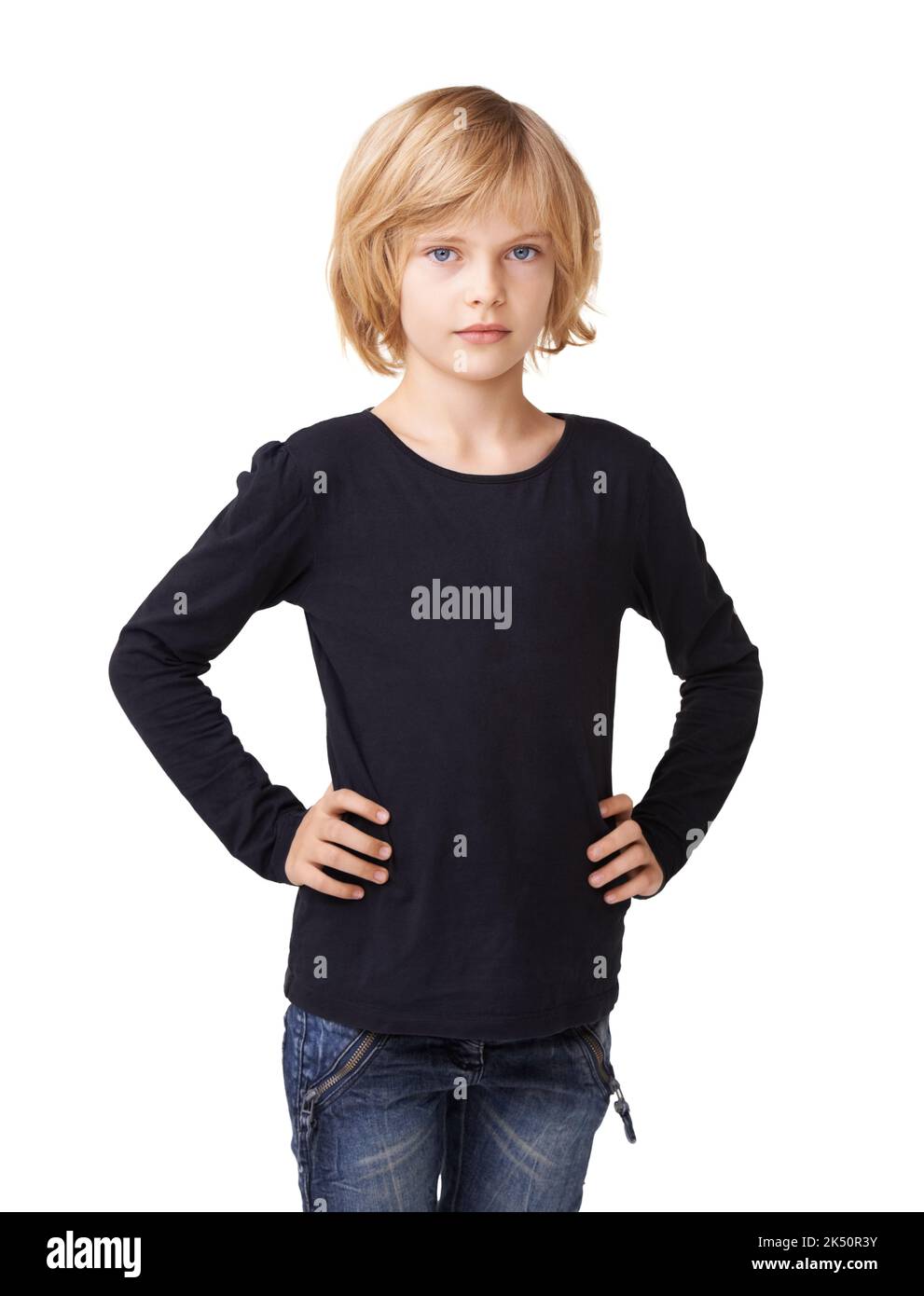 Growing into a confident little lady. Portrait of a pretty little girl ...