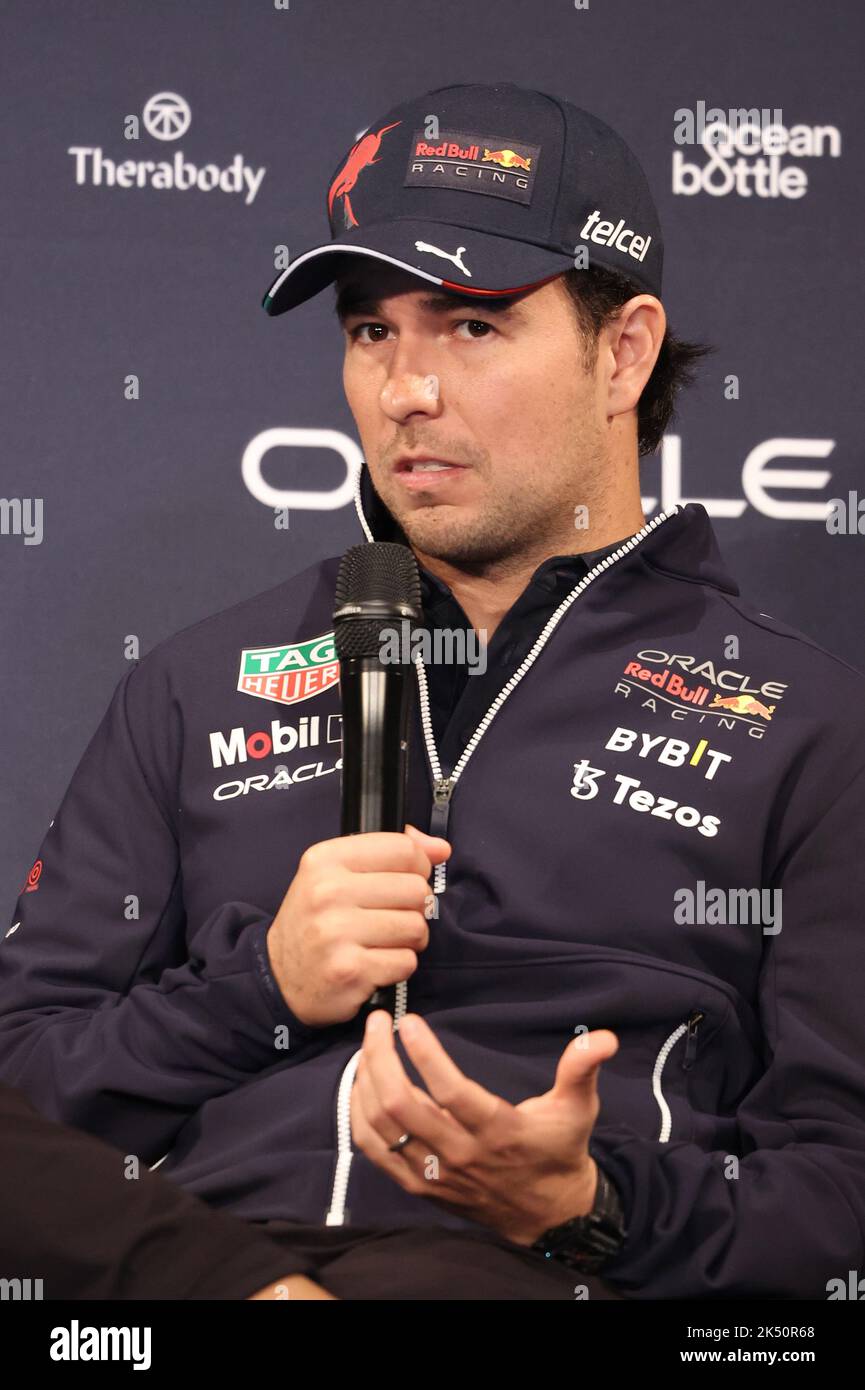 Tokyo, Japan. 5th Oct, 2022. Red Bull Racing Formula-1 driver Sergio ...