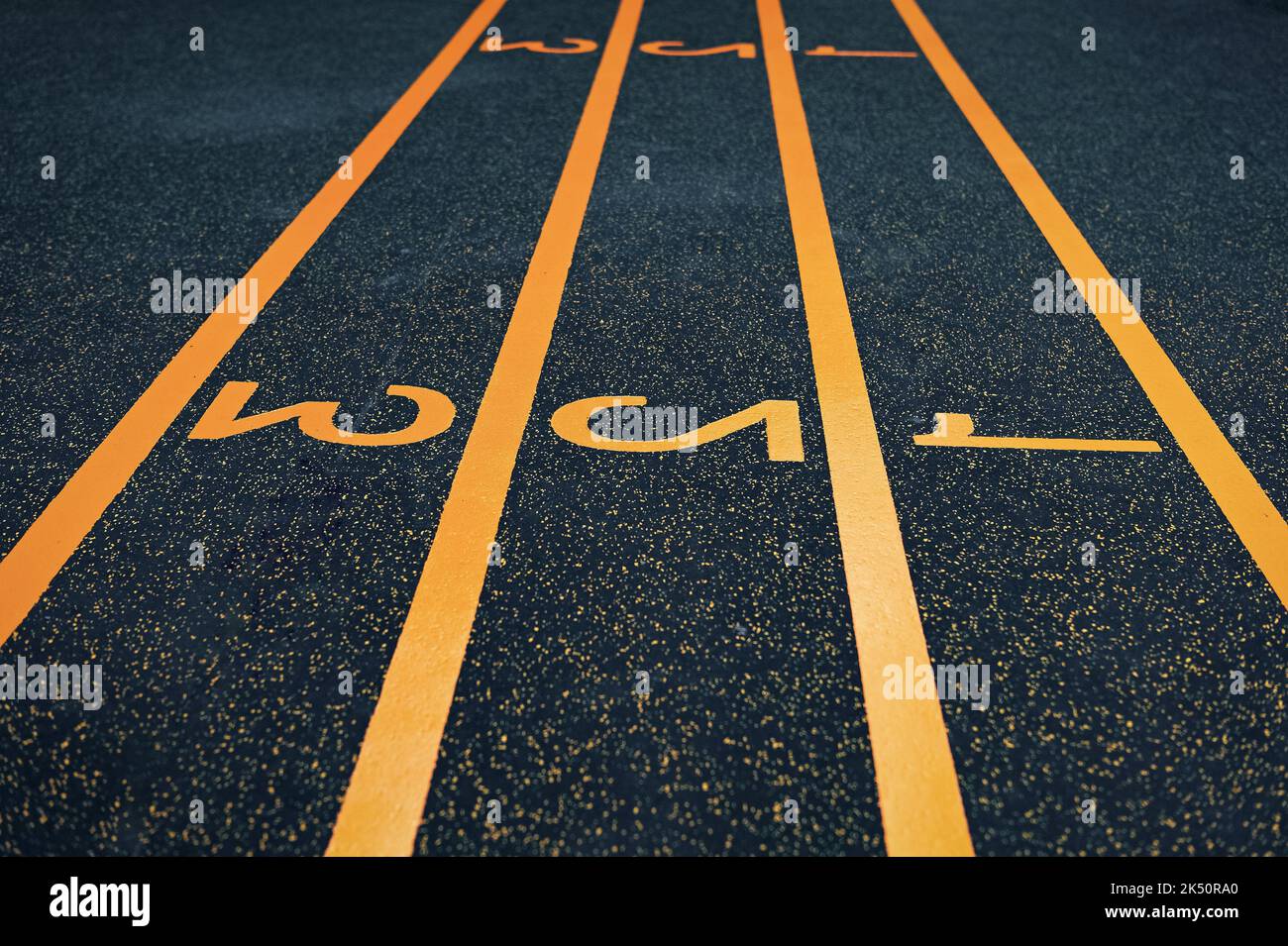 Running track numbers 1 hi-res stock photography and images - Alamy
