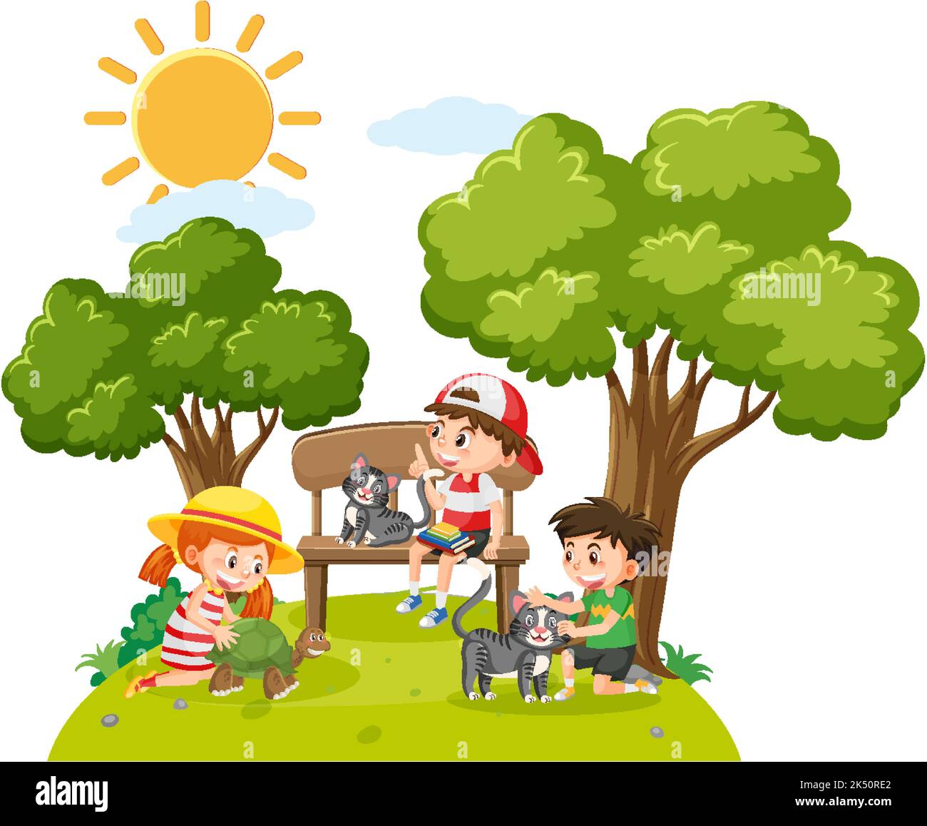 Children outdoor scene isolated illustration Stock Vector Image & Art ...