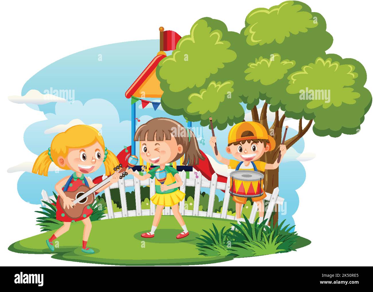 Children outdoor scene isolated illustration Stock Vector Image & Art ...