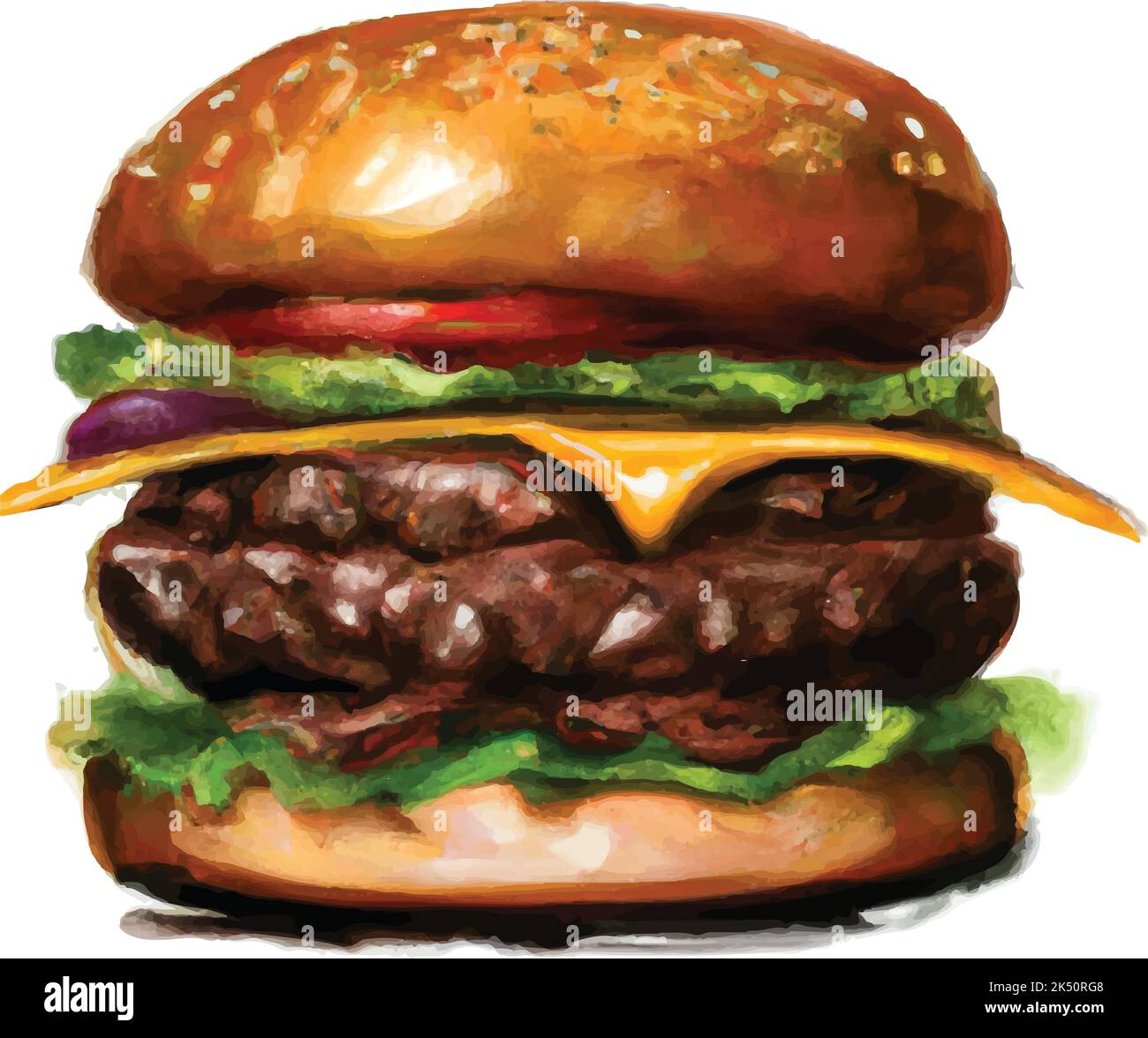 Realistic delicious hamburger isolated illustration Stock Vector Image ...