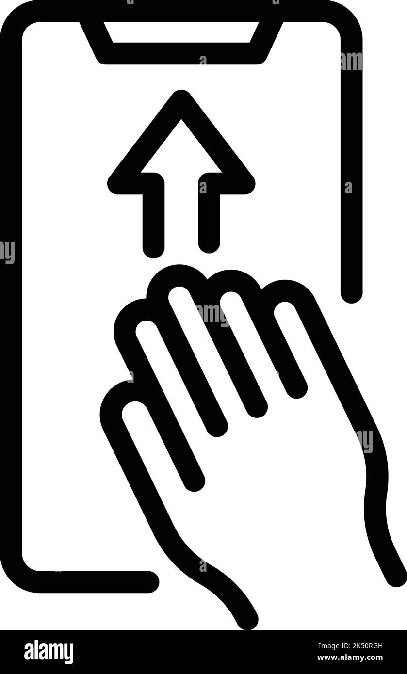 Screen touch icon outline vector. Digital app. Hand smartphone Stock ...