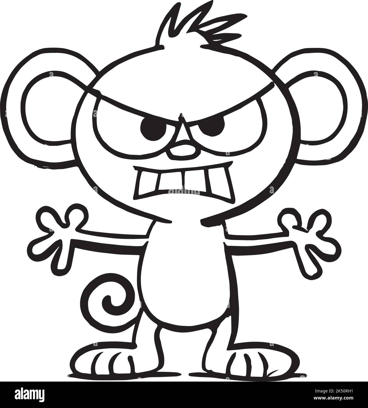Doodle angry monkey cartoon character illustration Stock Vector Image ...