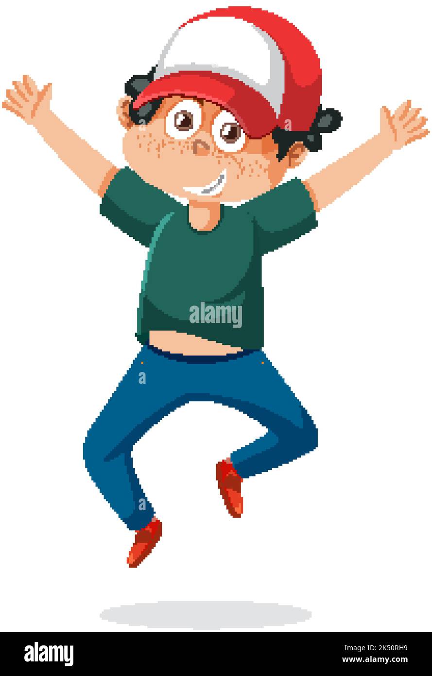 A happy boy jumping cartoon character illustration Stock Vector Image ...