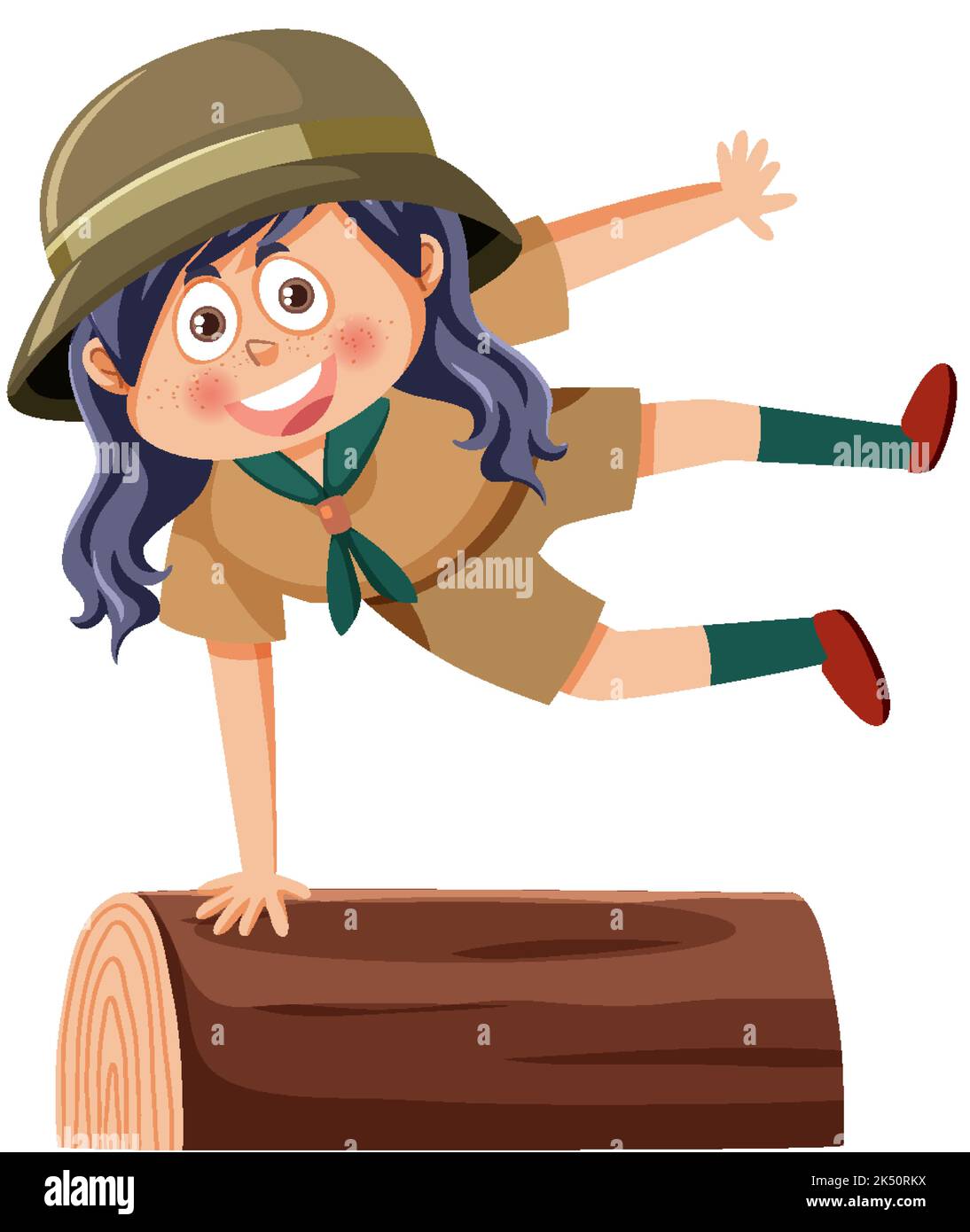A girl wearing camping outfit illustration Stock Vector Image & Art - Alamy