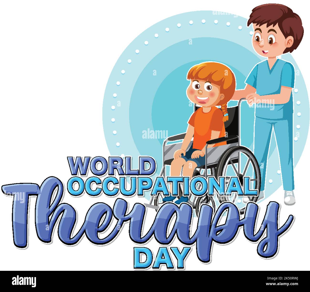 World occupational therapy day text banner design illustration Stock ...
