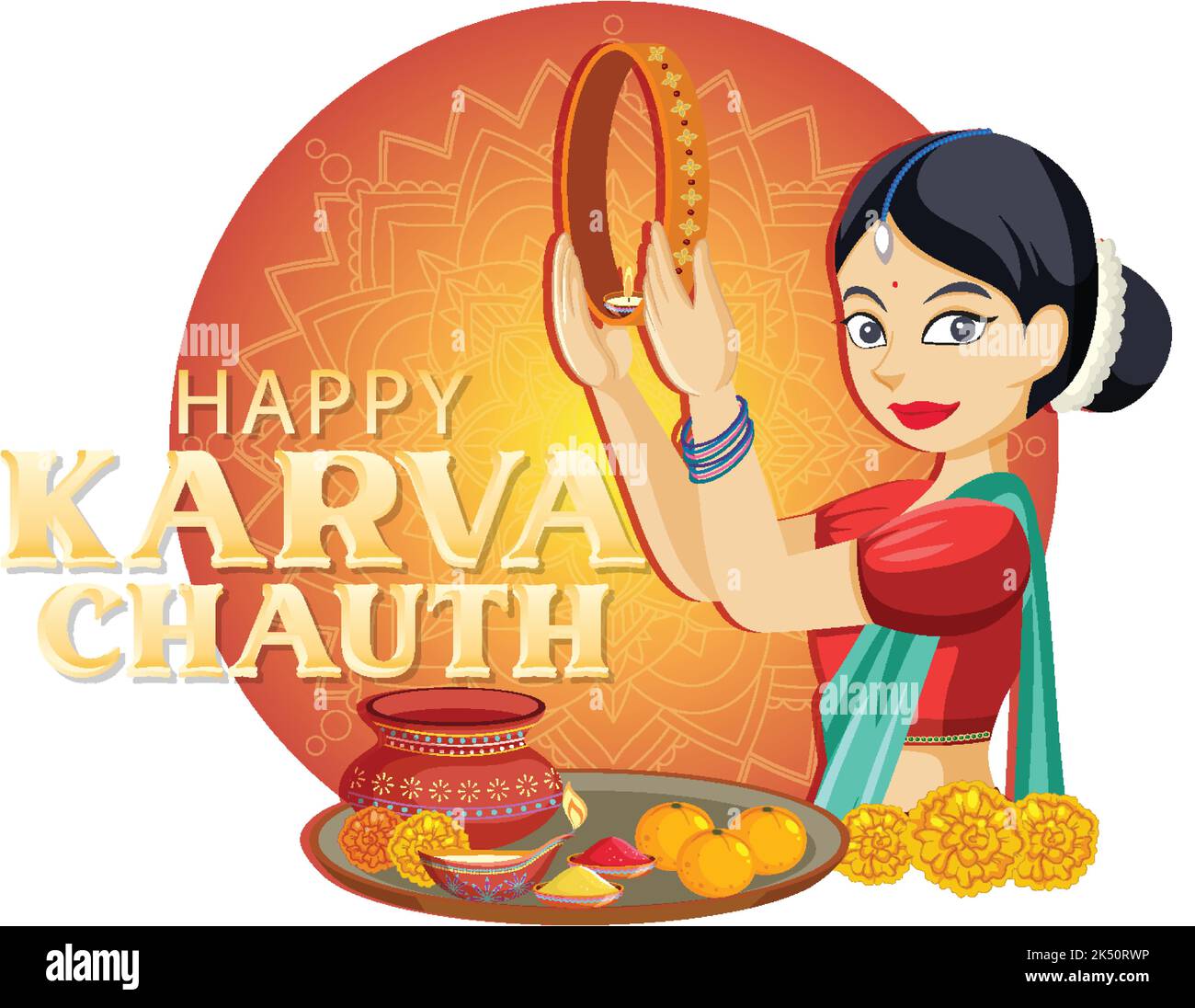 Happy Karva Chauth Day Banner Design illustration Stock Vector Image ...